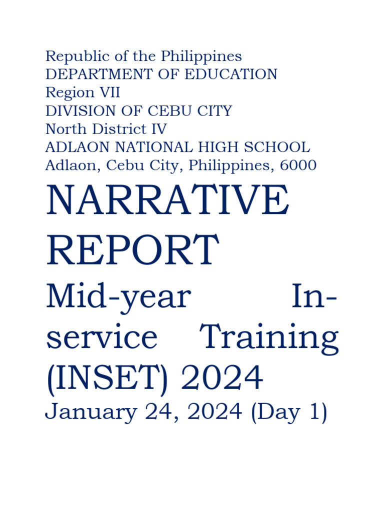 INSET ACCOMPLISHMENT REPORT | Download Free PDF | Teachers | Pedagogy