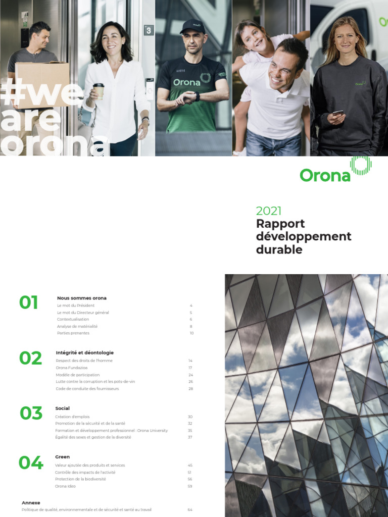 Rapport Développement Durable 2021 Orona | PDF | Développement durable ...