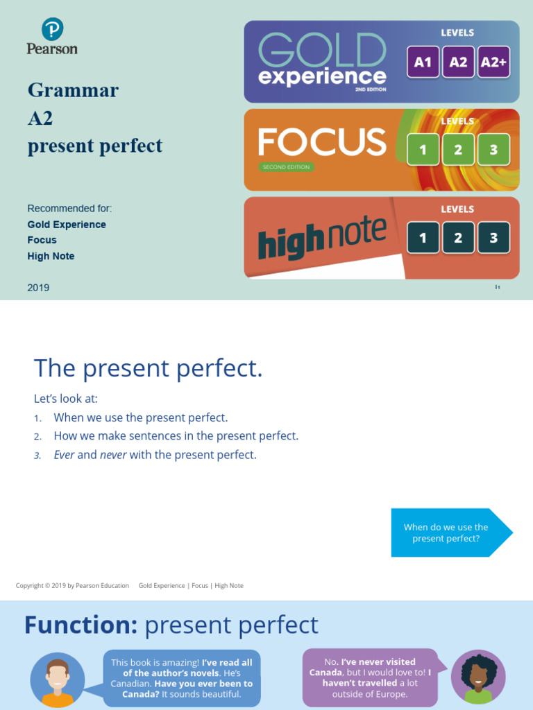 Grammar A2 - 8 Present Perfect | PDF | Verb | Semantic Units