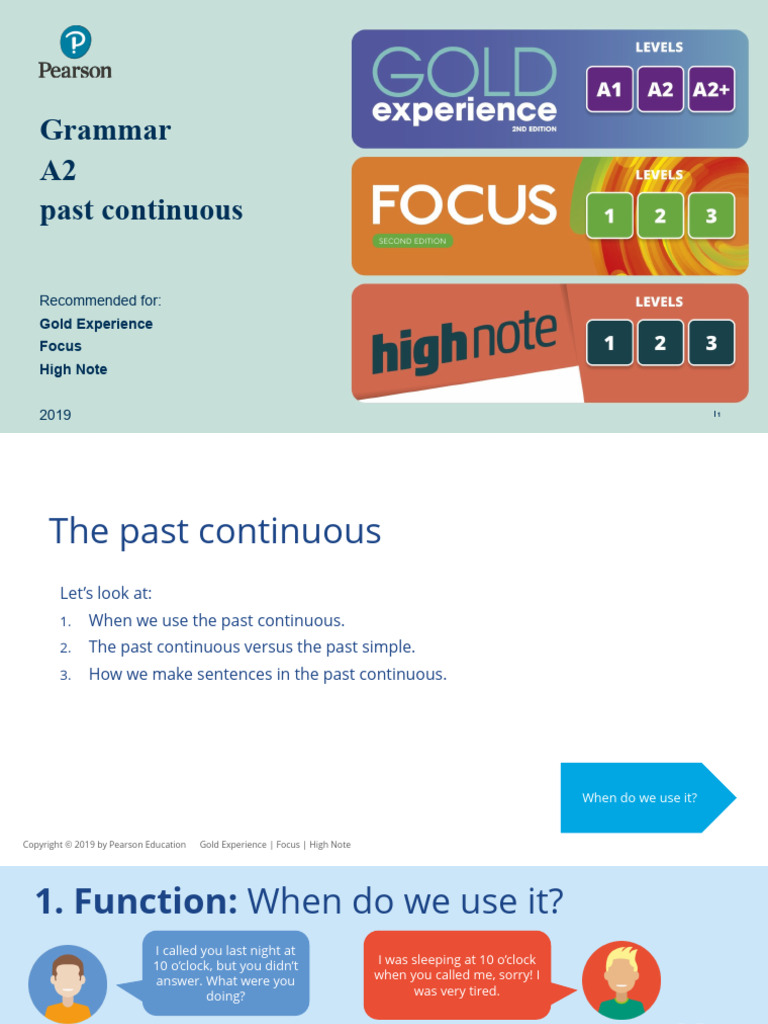 Grammar A2 - 5 Past Continuous | PDF | Verb | Subject (Grammar)