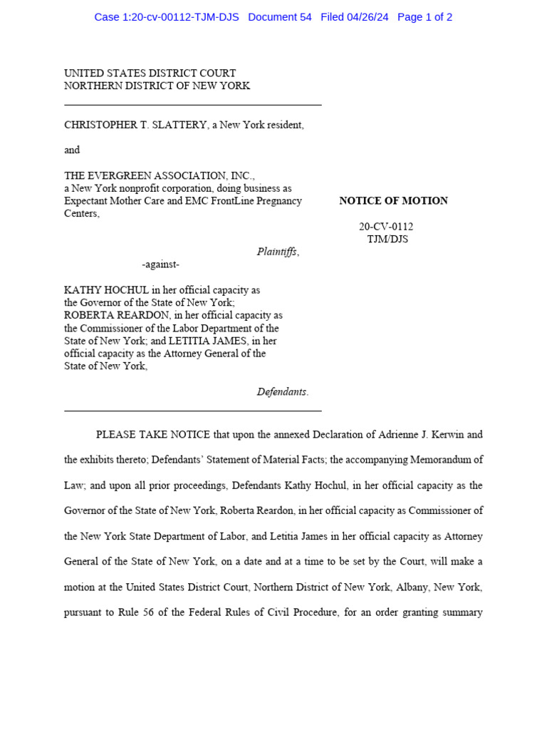 Slattery MSJ | PDF | Deposition (Law) | Justice