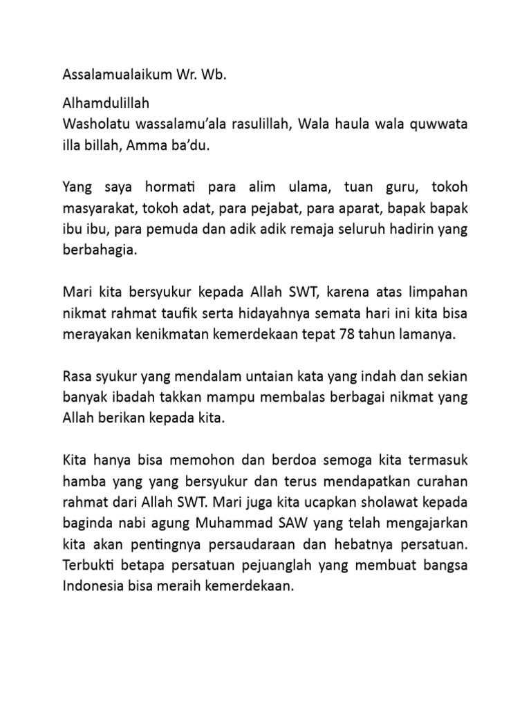 Pidato Bapak HUT RI 78 | PDF | Ilmu Sosial