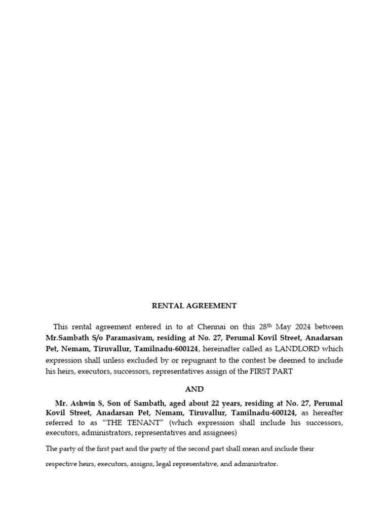 Rental Draft | PDF | Leasehold Estate | Landlord