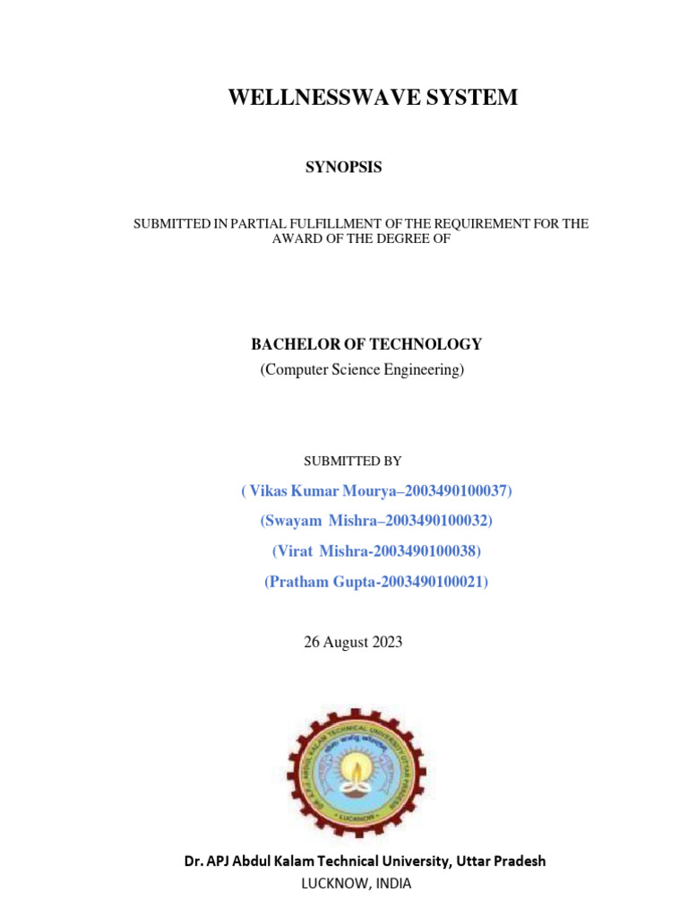 Major Project Synopsis 5 | PDF | Electronic Health Record | Databases