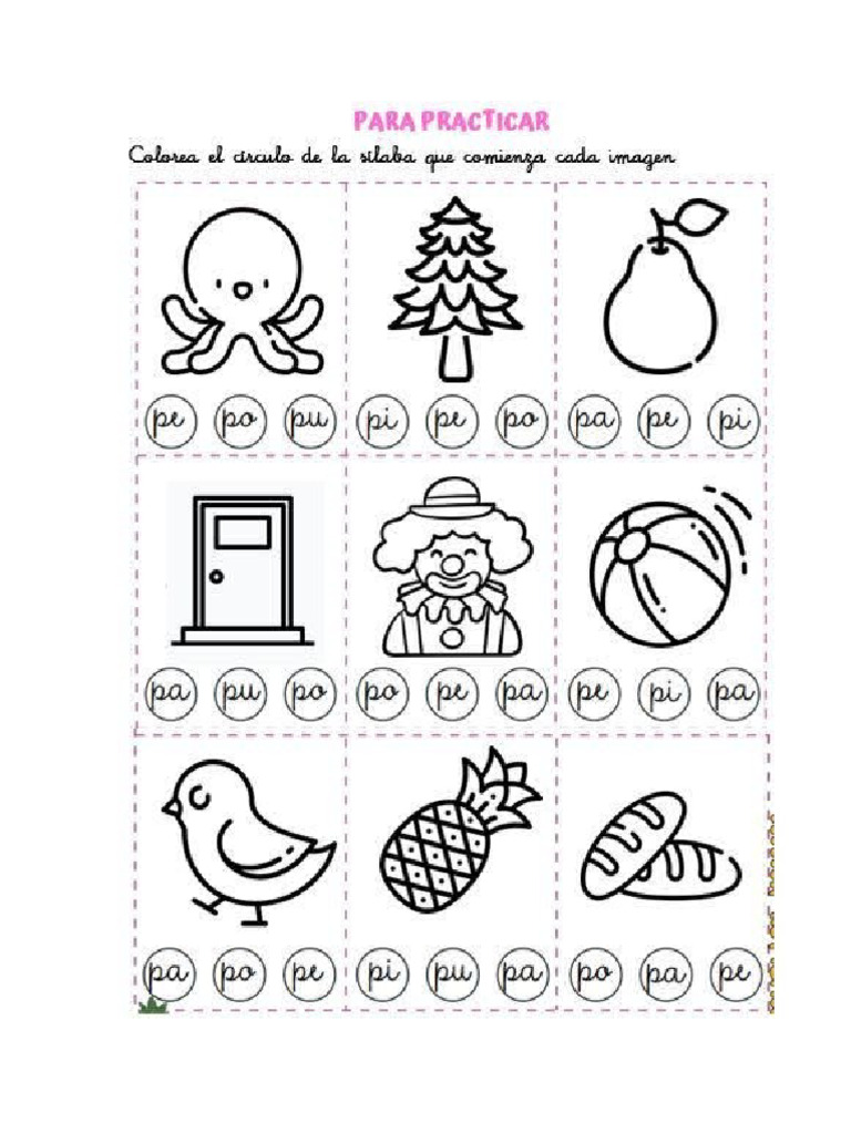 actividades silabas | PDF