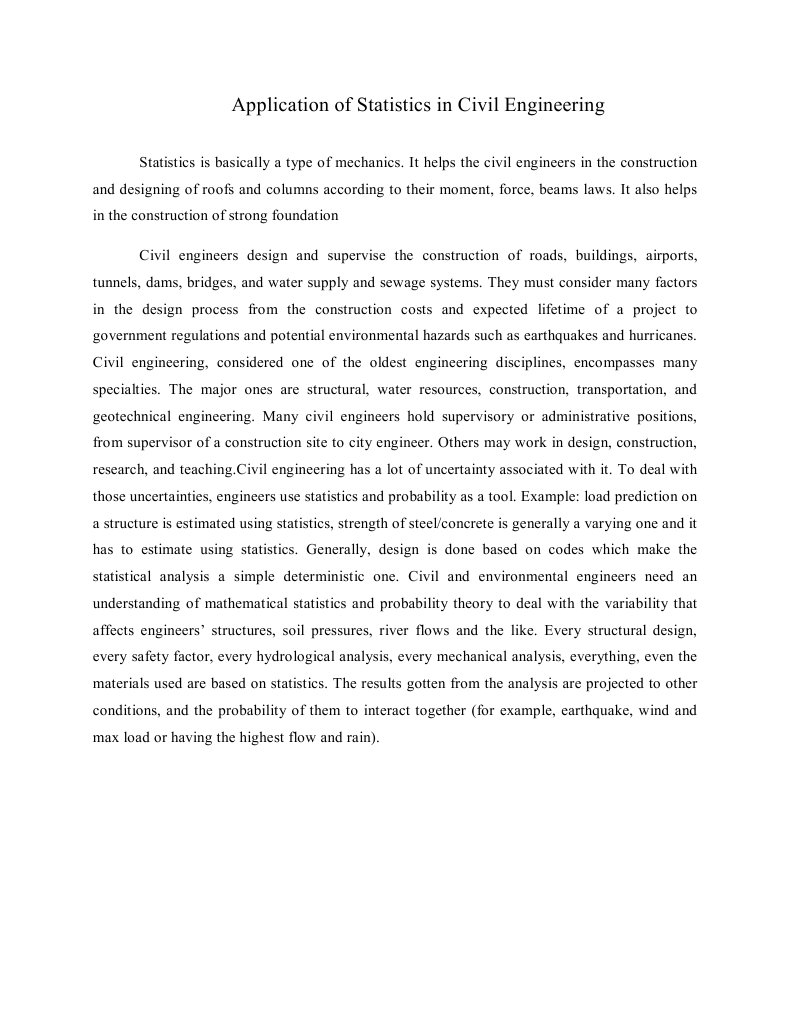 Importance of Statistics in Civil Engineering | PDF