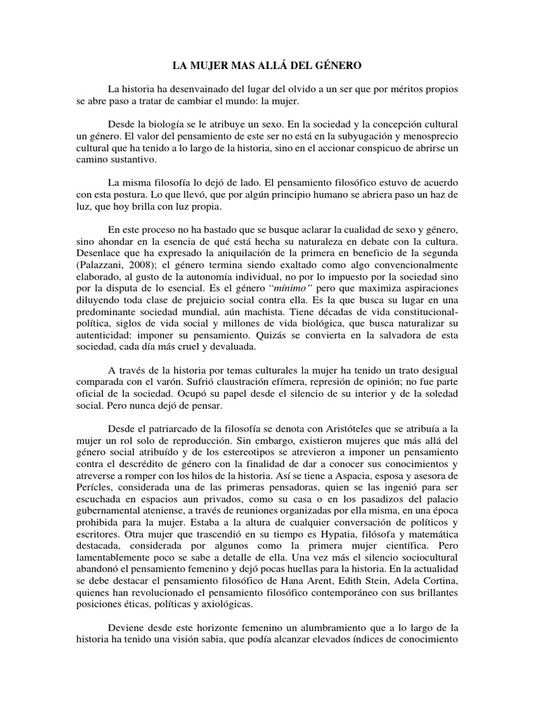 Mujeres: Más Allá del Género y Estigmas | PDF | Mujer | Igualdad de género