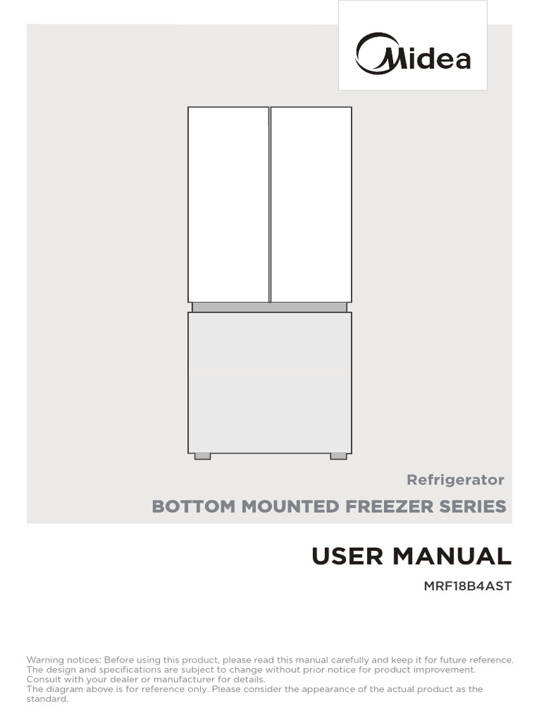 Midea Bottom Mounted Freezer Serie Mrf18b4ast | Download Free PDF ...