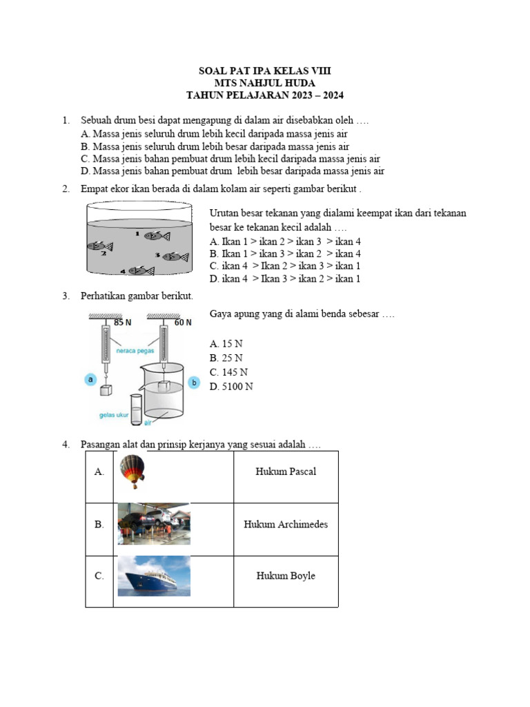 Soal Pat Ipa Kelas Viii | PDF