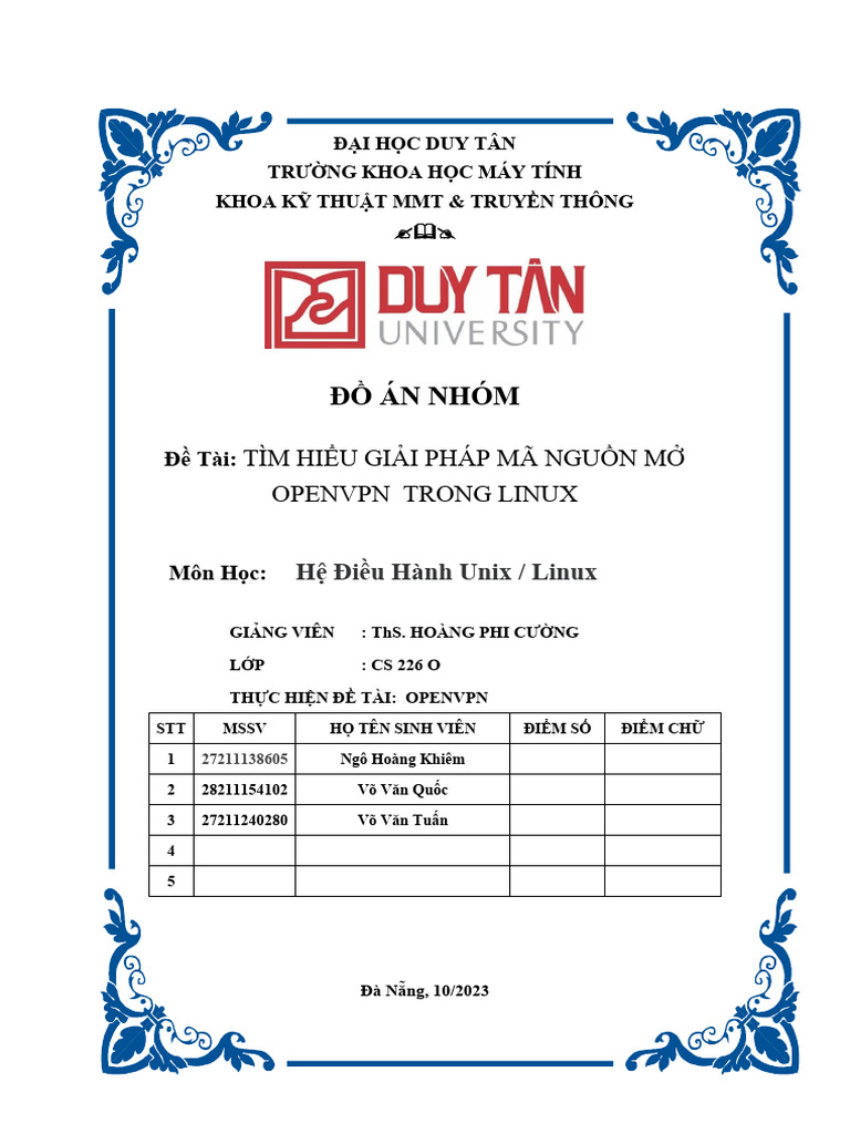 CS 226 O (NHÓM 4 openVPN) | PDF