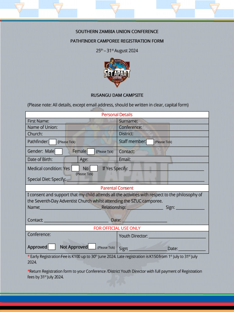 Szbu Camporee Registration Form-2024 | PDF