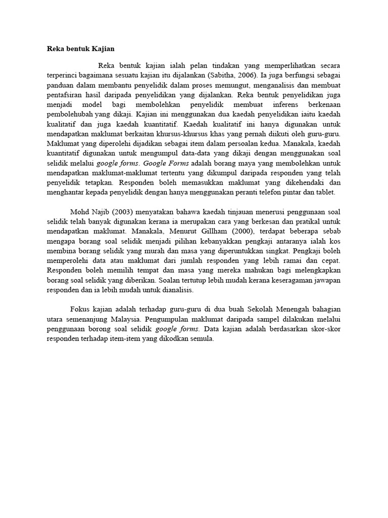 Reka Bentuk Kajian | PDF