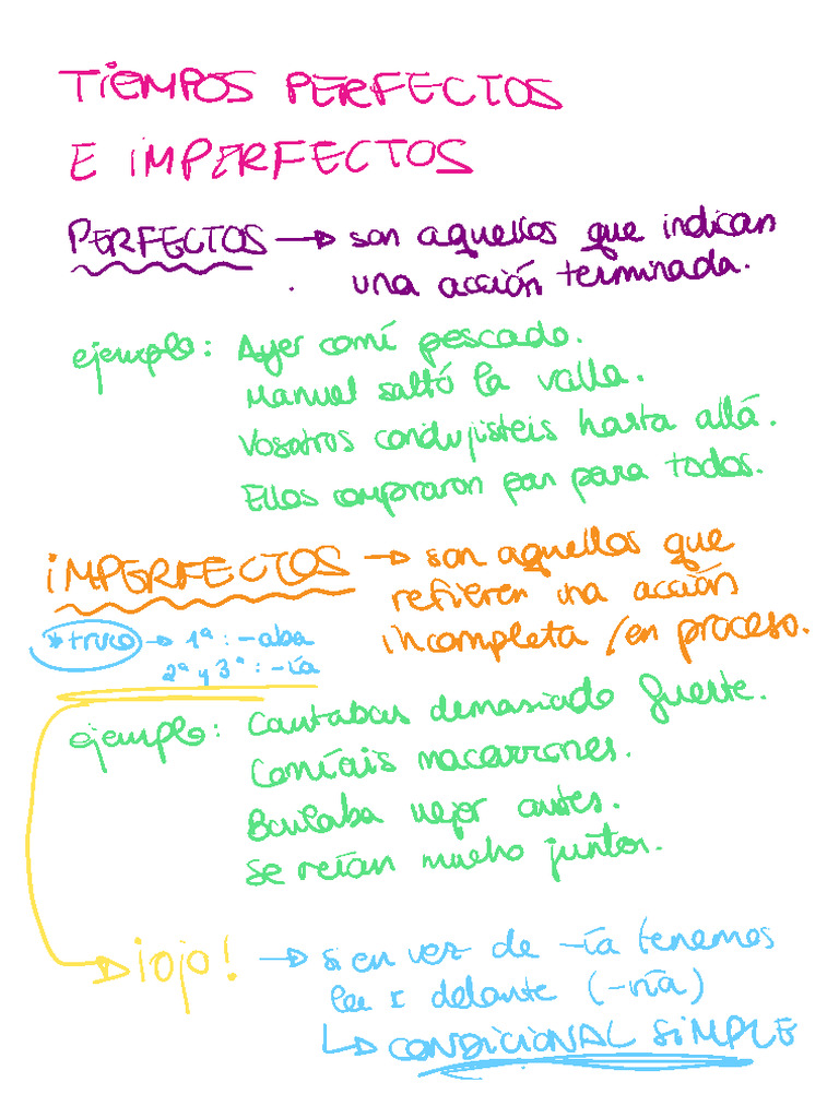 Tiempos Perfectos e Imperfectos Amelia | PDF