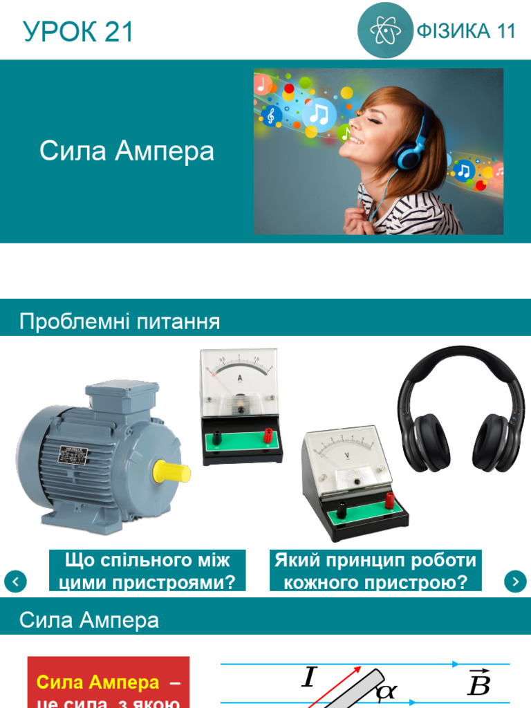 Урок 21 Сила Ампера | PDF