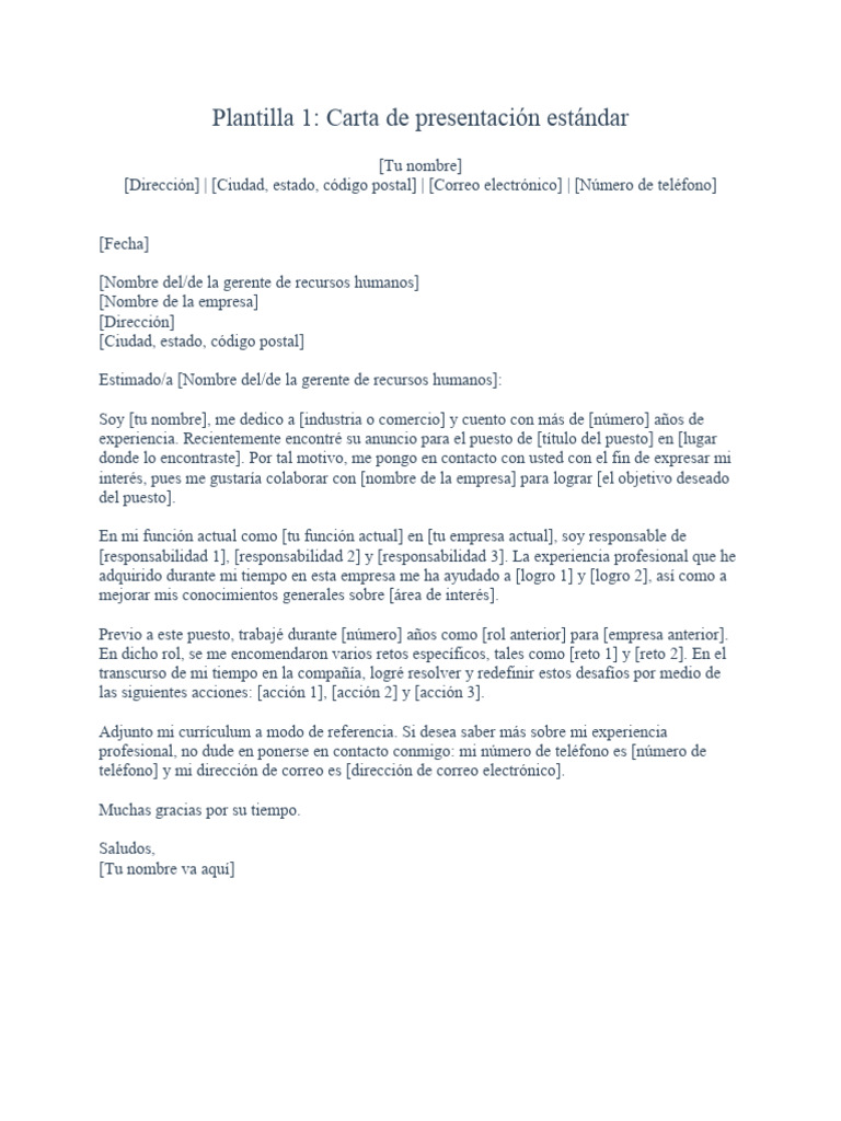 3 Cover Letter Templates ΓÇô HubSpot - spa | PDF | Gestión de recursos ...