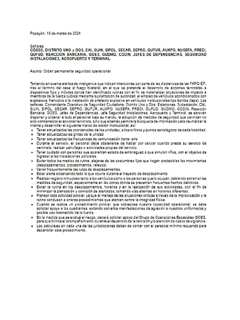 Consignas de seguridad operacional | PDF