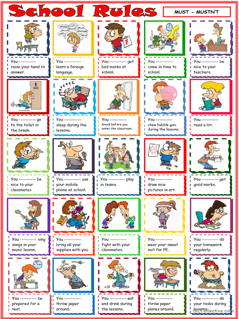 Classroom Rules: Must and Mustn't | PDF