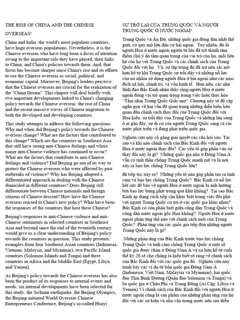 Chương 1, 1 THE RISE OF CHINA AND THE CHINESE | PDF