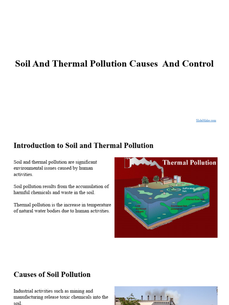 Soil and Thermal Pollution Control Guide | PDF | Soil | Pollution