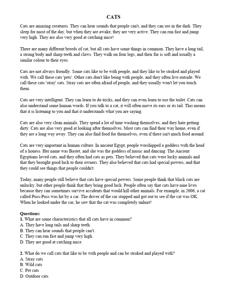 Cats - Reading | Download Free PDF | Cats | Luck