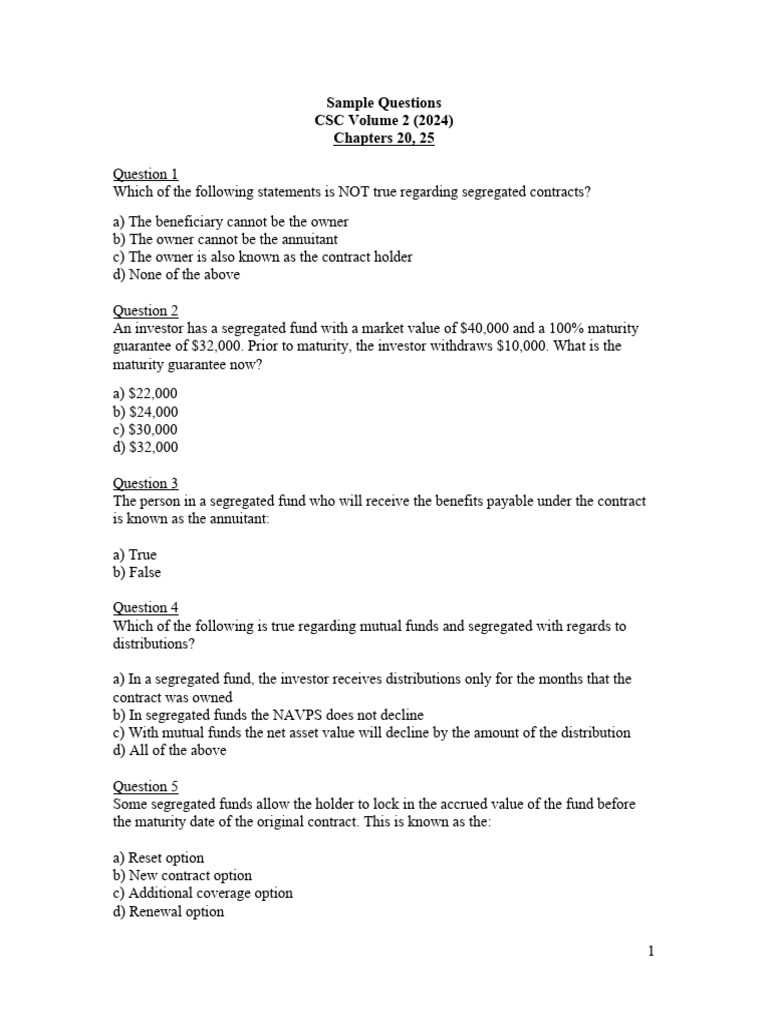 CSC Volume 2 (Sample Test 3 Questions CH 20 - 25) Winter 2024 | PDF ...