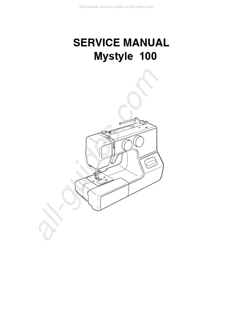 Janome Mystyle 100 Sewing Machine Service Manual | PDF | Sewing Machine ...