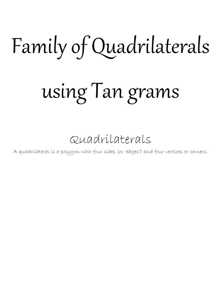 Quadrilateral Basics with Tangrams | PDF