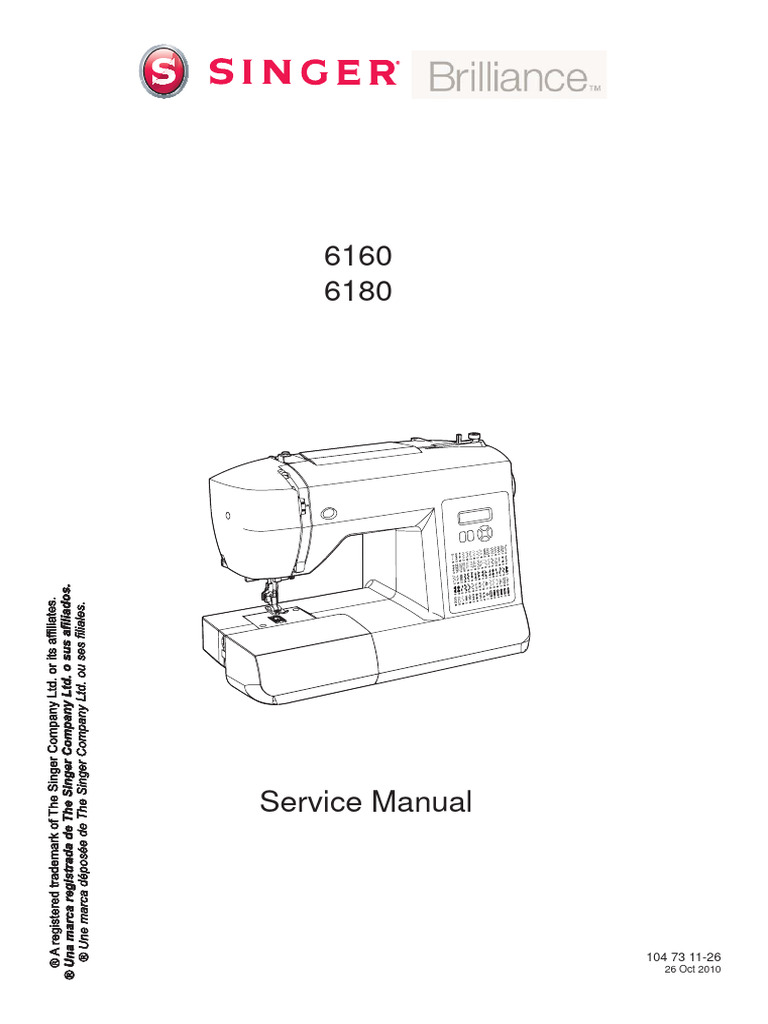 Singer Brilliance 6160 Sewing Machine Service Manual | PDF | Sewing ...