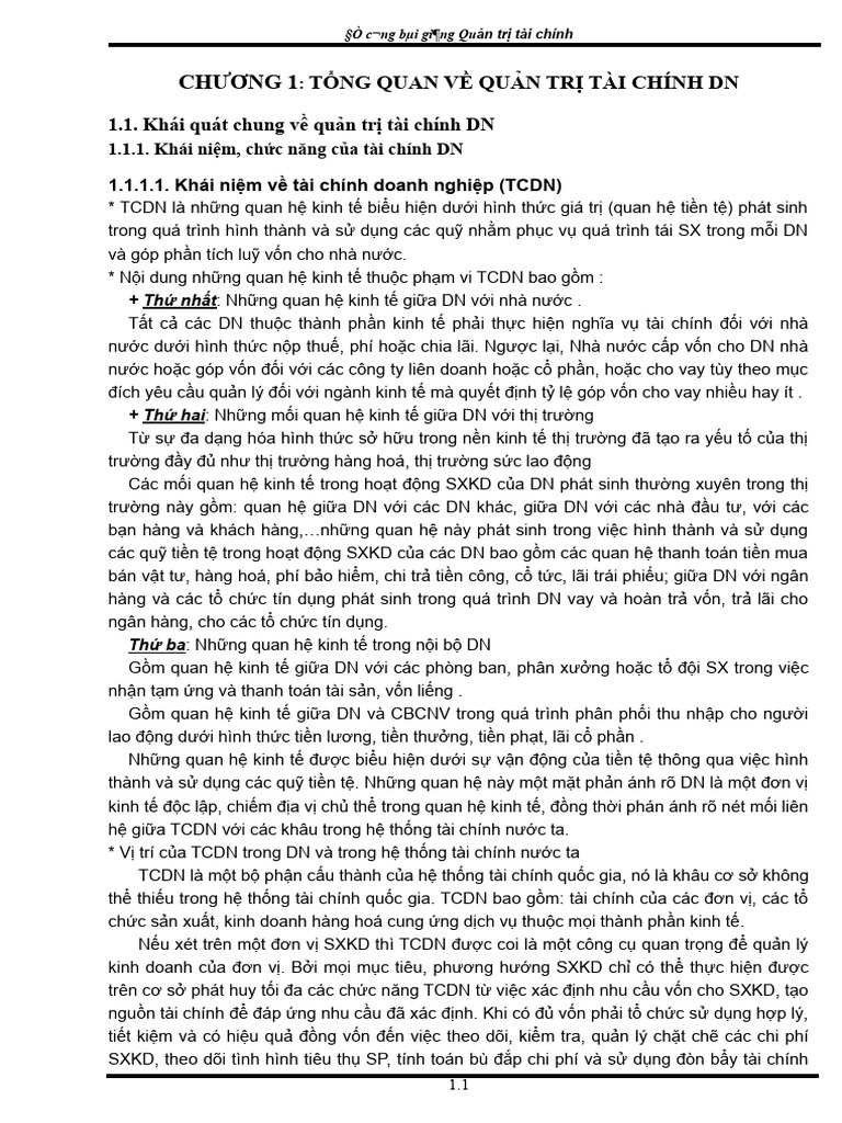 Chuong 1 Tong Quan Ve Quan Tri TCDN | PDF