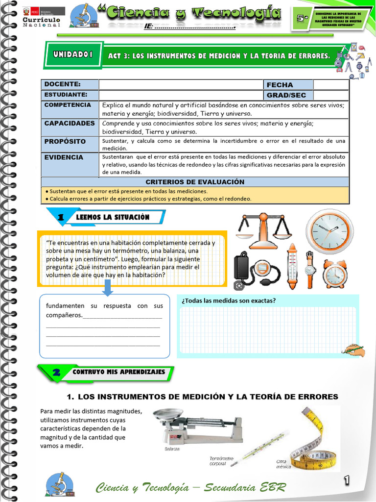 C5º Act 3-Cyt-U1 | PDF | Medición | Exactitud y precisión