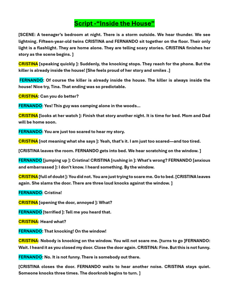 Scary Story Script: Inside the House | PDF
