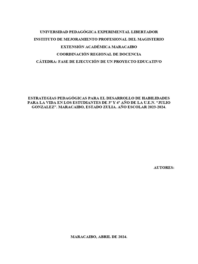 Universidad Pedagógica Experimental Libertador | PDF | Aprendizaje ...