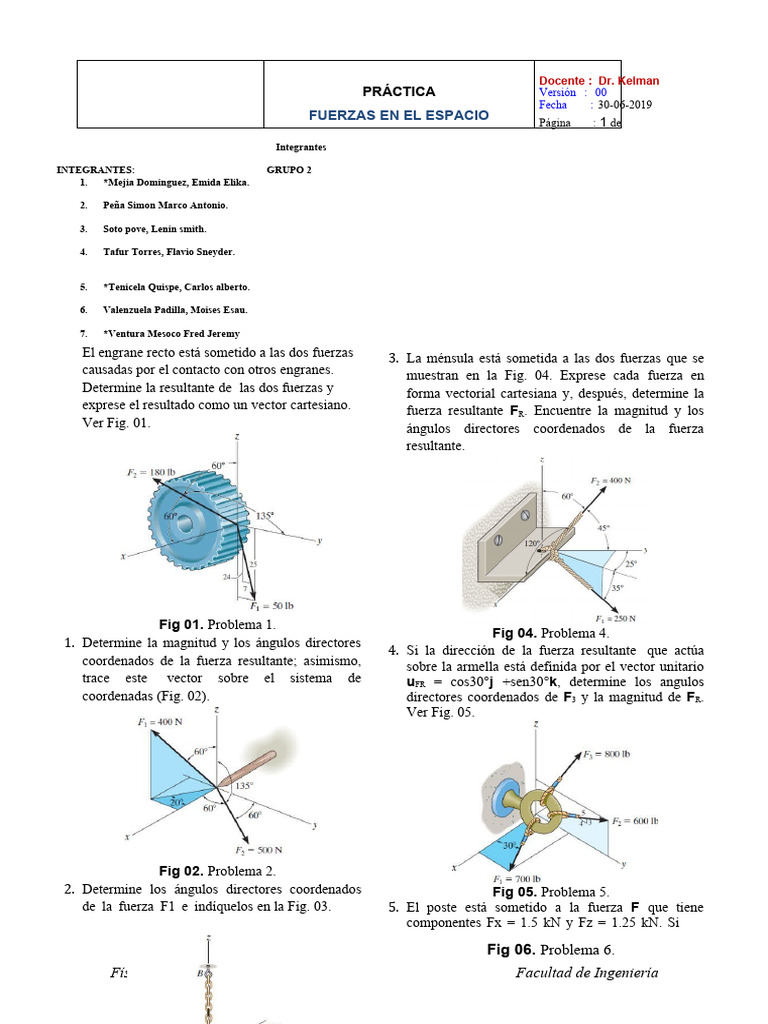3.1. S02 Practica Fuerzas en El Espacio | PDF | Vector Euclidiano | Álgebra lineal