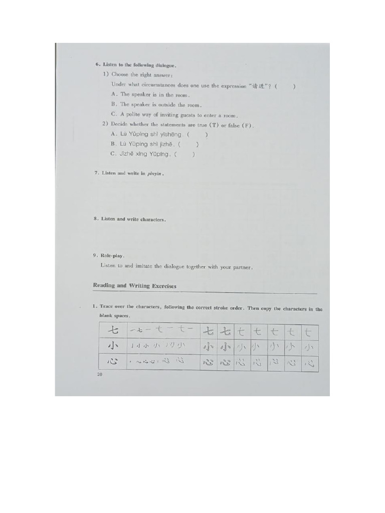Semana 10- Tarea Chino | PDF