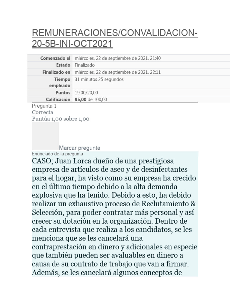 Remuneraciones Convalidacion | PDF | Salario | Business