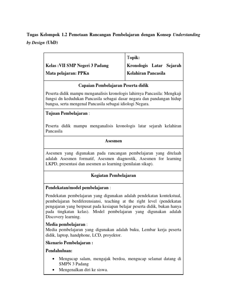 Tugas PPA 1 TK.1.2 Pemetaan Rancangan Pembelajaran | PDF | Sains & Matematika
