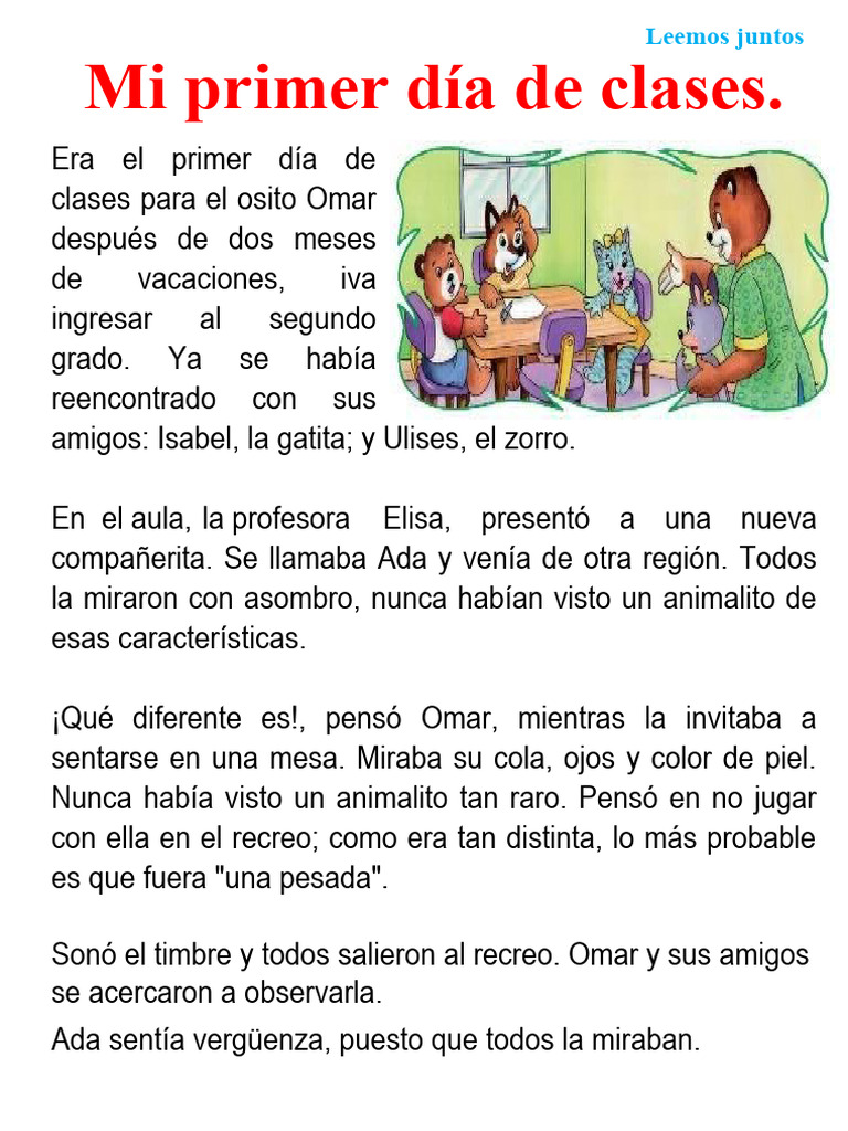 MI Primer Día de Clases | PDF