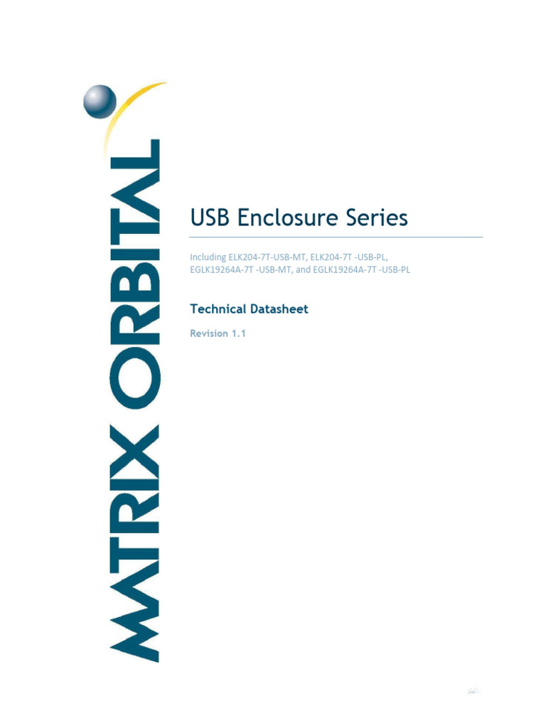 USB Enclosure Series Technical Datasheet | PDF | Usb | Operating System