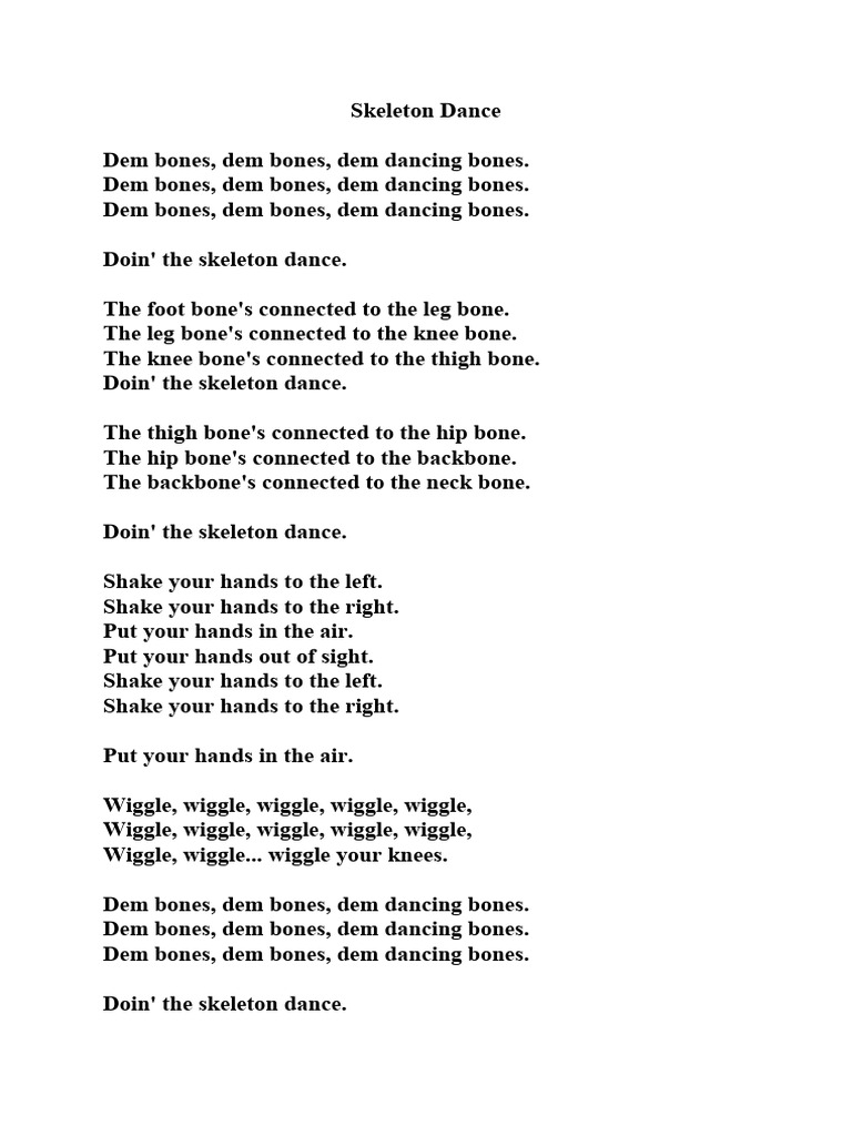 Skeleton Dance Lyrics | PDF