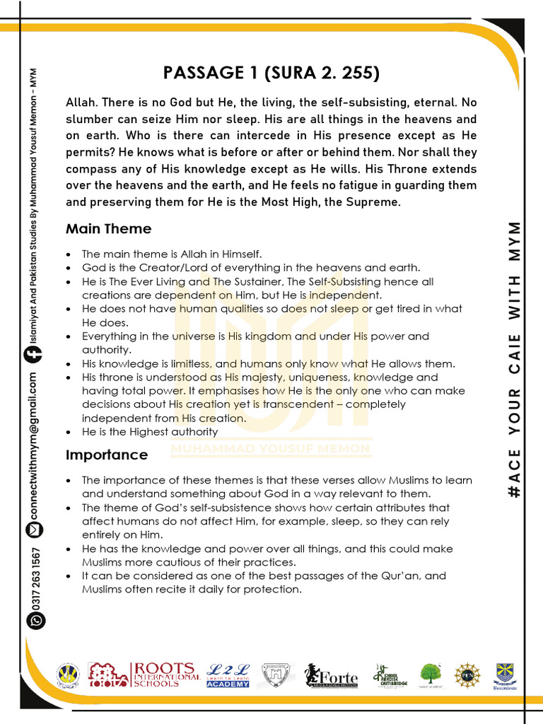 Quranic Passages Notes 2023-24 Edition by MYM | PDF | Prophets And ...