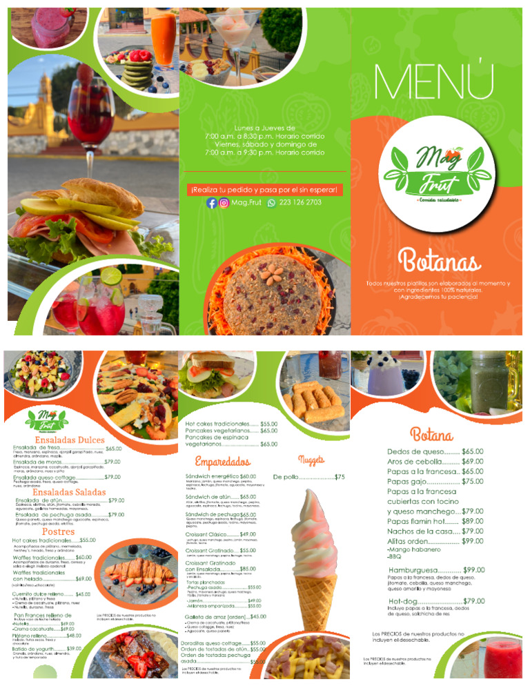Menu Botana Mag Frut | PDF
