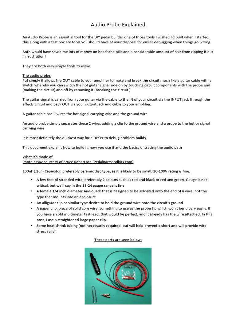 Audio Probe Plans and Explanation | PDF | Field Effect Transistor ...