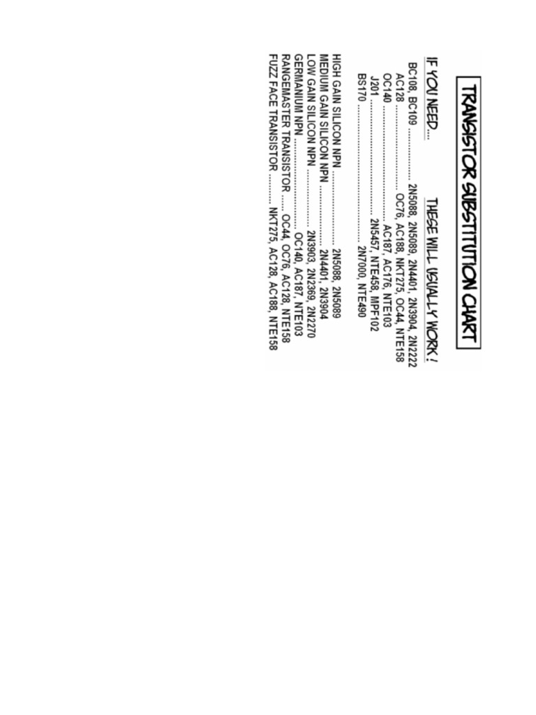 Transistor Substitutions | PDF