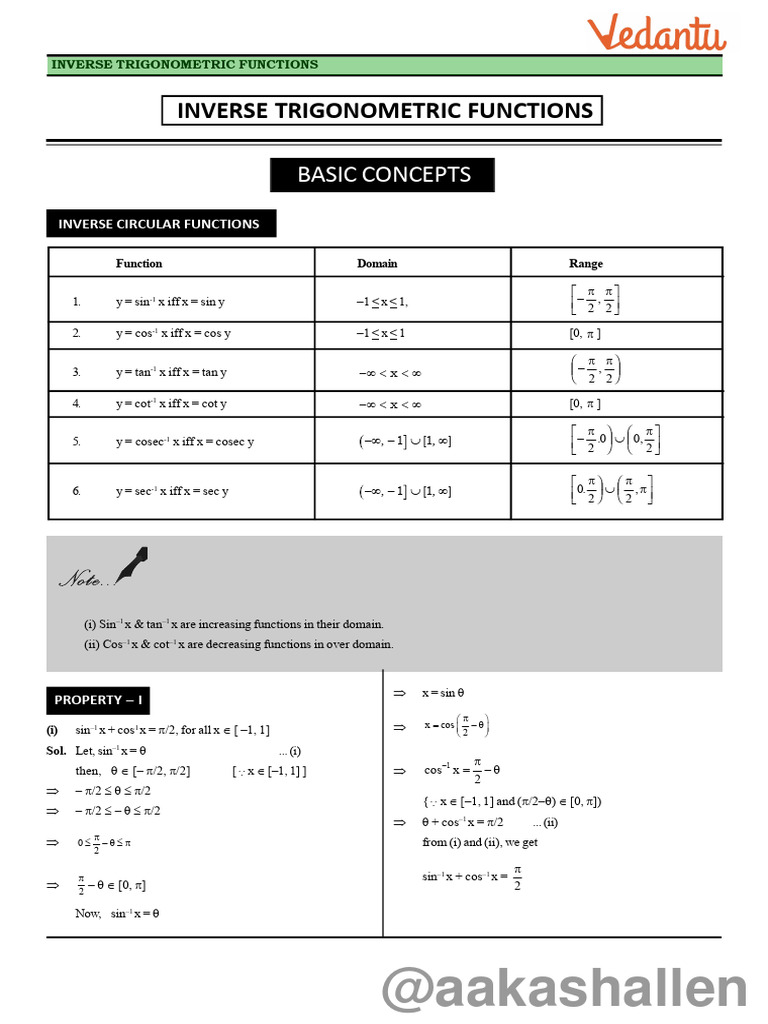 Inverse Trogonometric Functions | PDF | Trigonometric Functions | Geometry