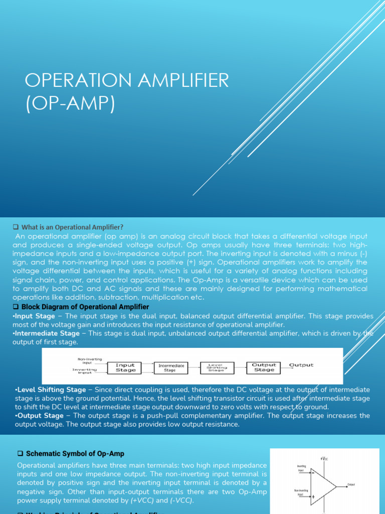 Operation Amplifier | PDF | Operational Amplifier | Amplifier