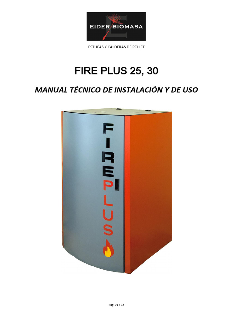 Manual Fire Plus Tecnico | PDF | Chimenea | Termostato