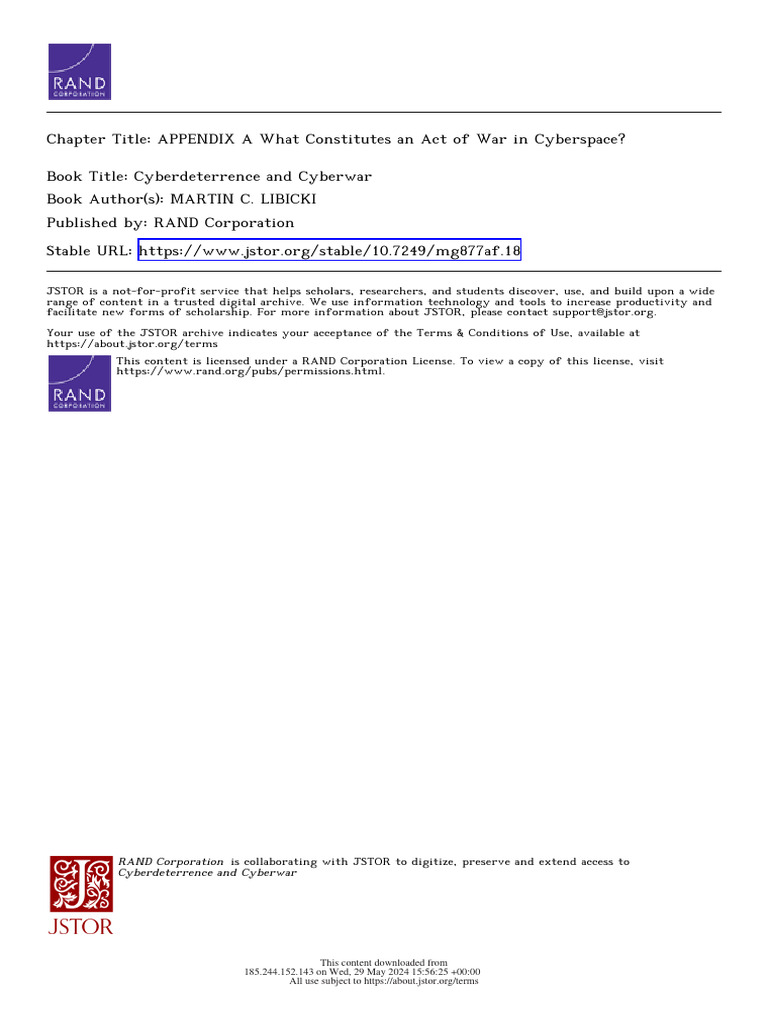 Libicki Appex 2008 | PDF | Cyberwarfare | Security