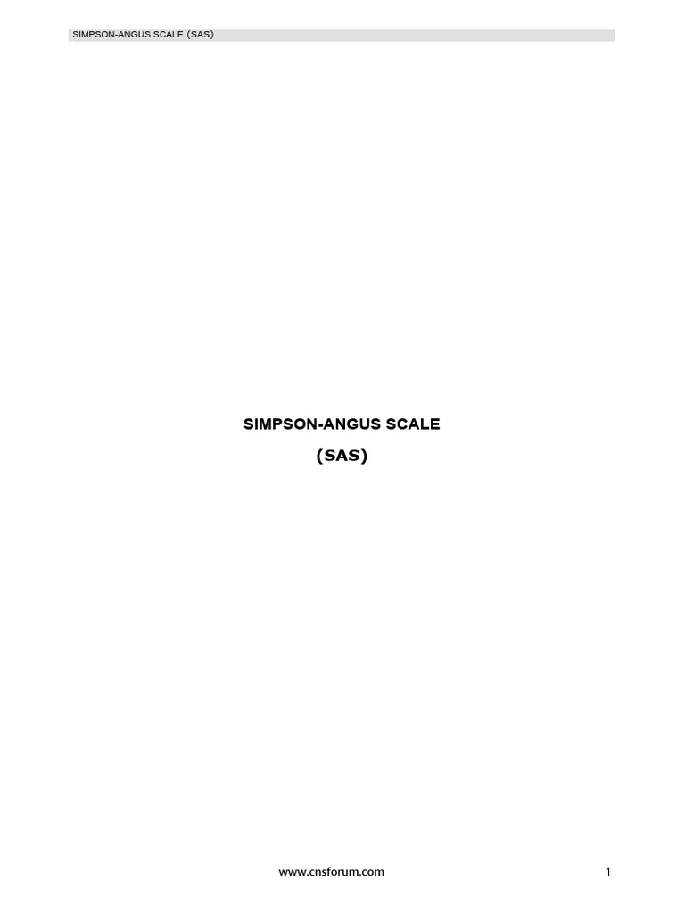 Simpson-Angus Scale (Sas) | PDF | Anatomical Terms Of Motion | Elbow
