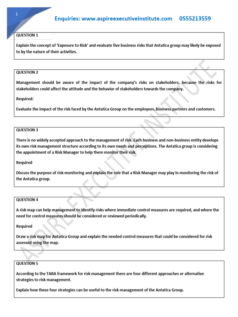 SCS - Modular - Practice Test - Risk MGT | PDF | Risk | Risk Management
