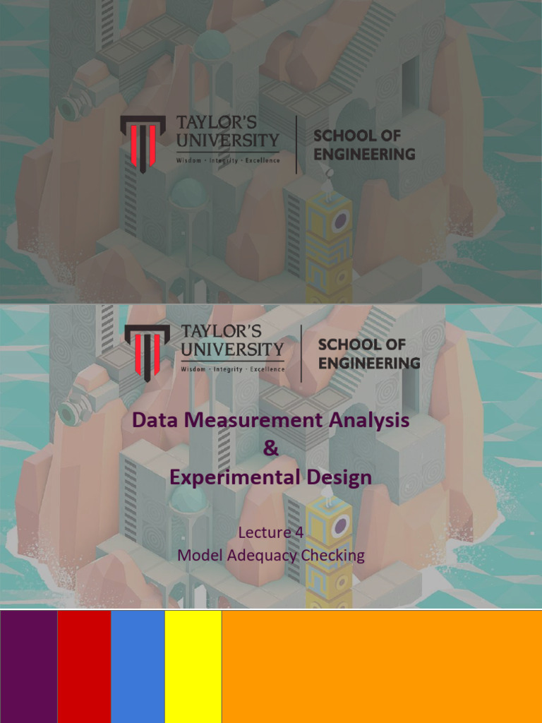 Lecture 5 DMAED Model Adequacy Checking OCF | PDF | Errors And Residuals | Analysis Of Variance